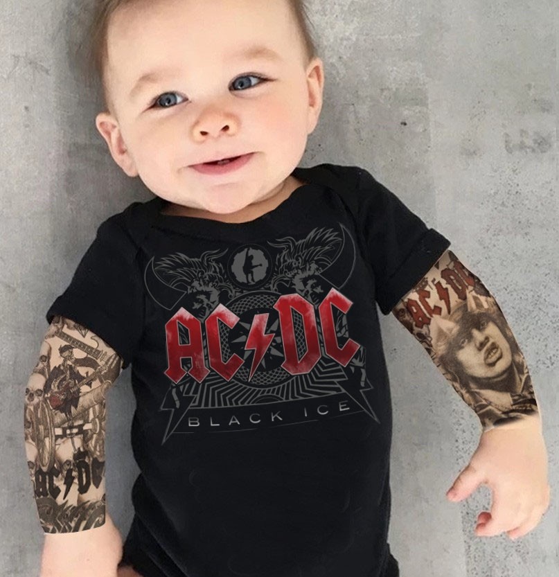 Rock Baby | Body Bebê Rock Tatuagem ACDC