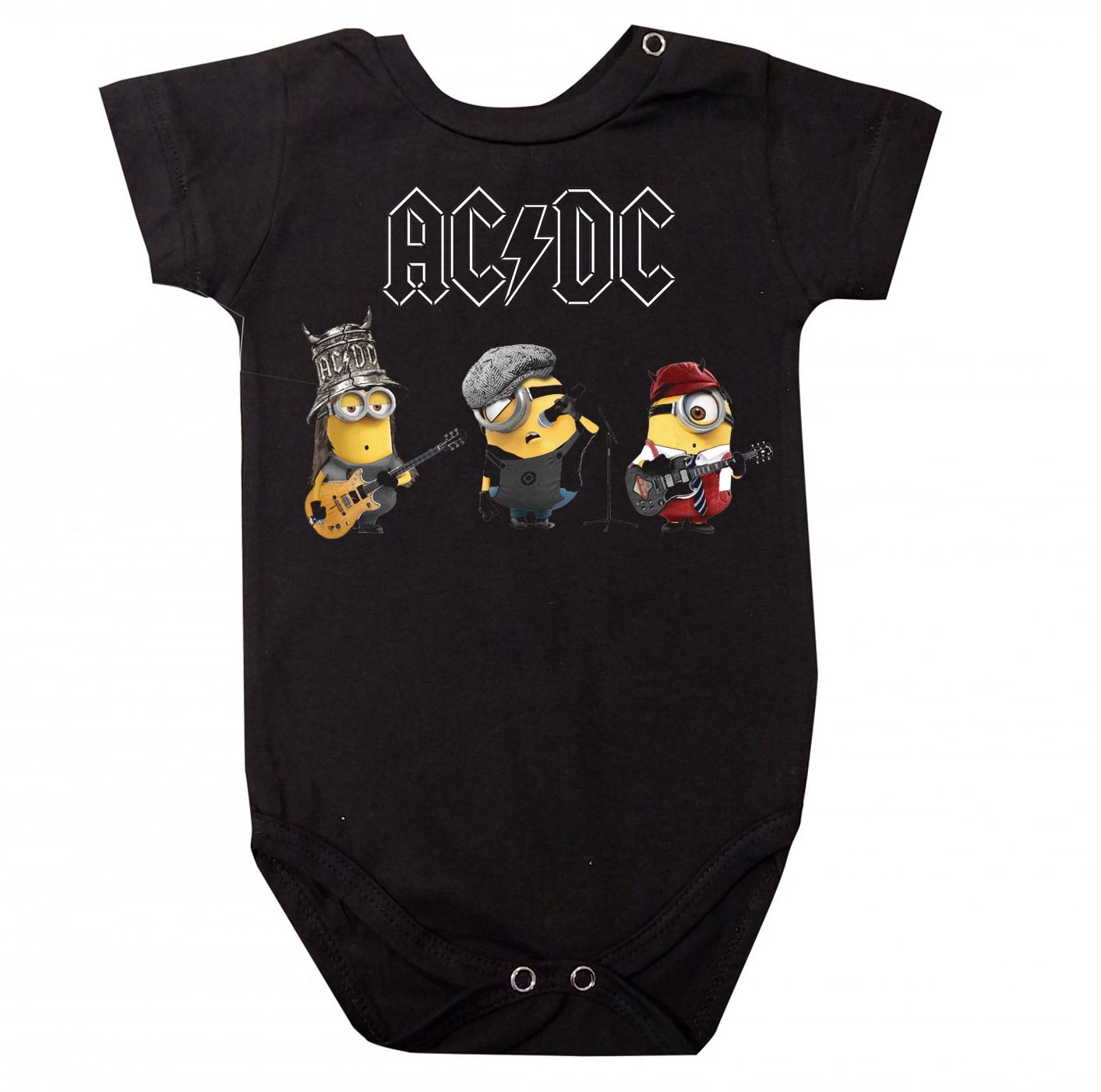 Rock Baby | Body Bebê Rock ACDC Minions Rock Monster