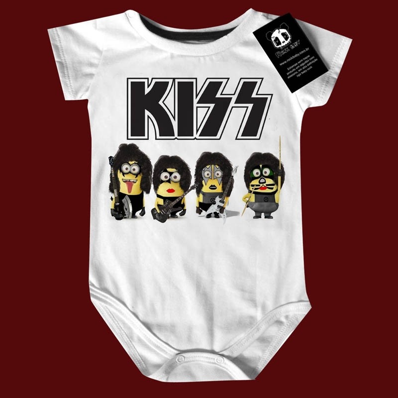 Rock Baby | Body Bebê Rock Kiss Minions